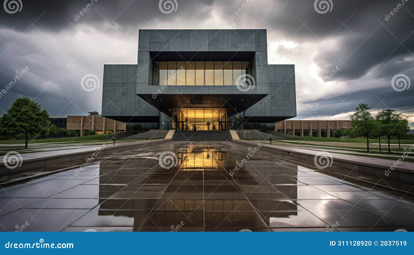 Reading Sky Library Building Stock Illustration - Illustration of ...