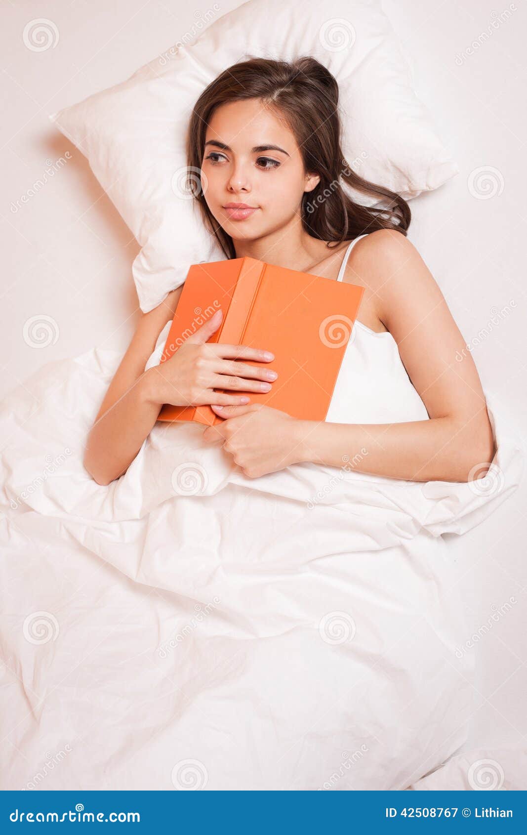 Reading before sleep. stock image. Image of portrait - 42508767