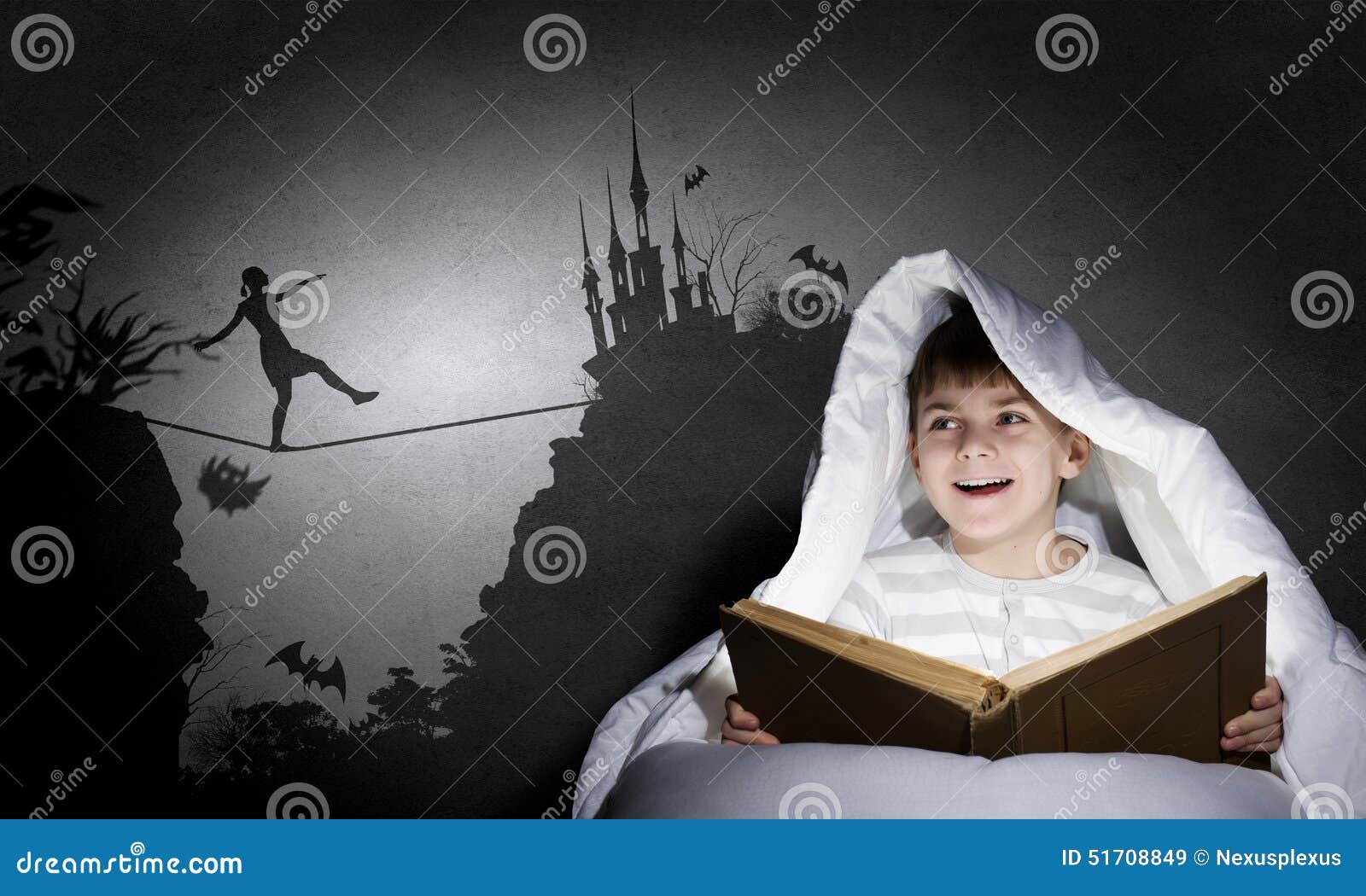Reading before sleep stock image. Image of bedroom, person - 51708849