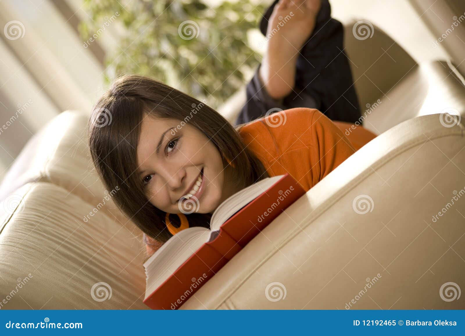 Reading on the sofa stock image. Image of leisure, resting - 12192465