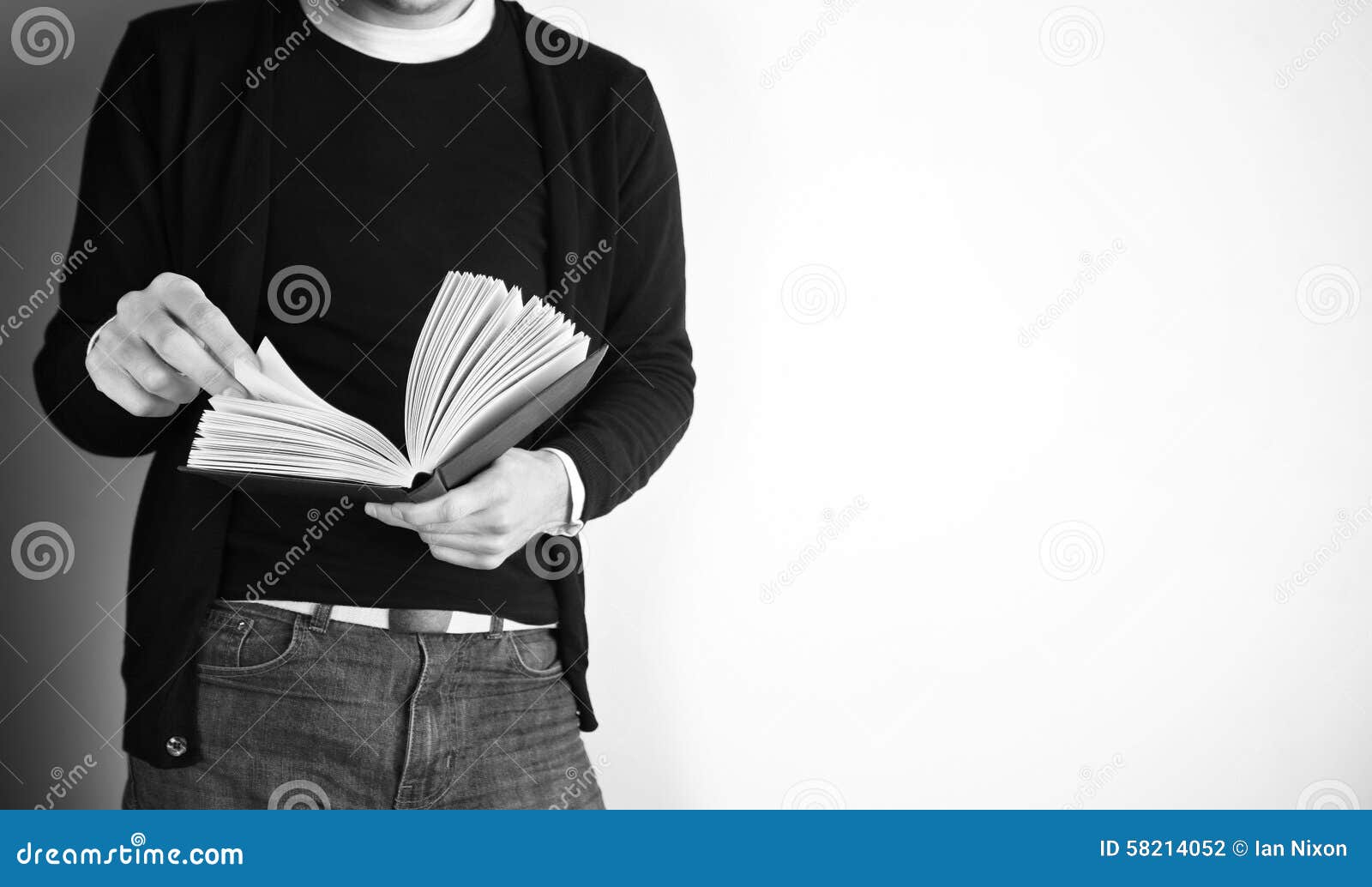Reading while Standing - Stock Image Stock Photo - Image of white ...