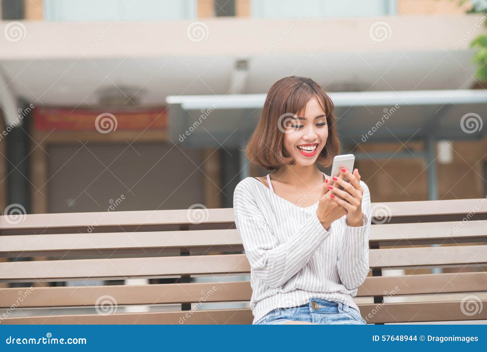 Reading text message stock photo. Image of pretty, urban - 57648944
