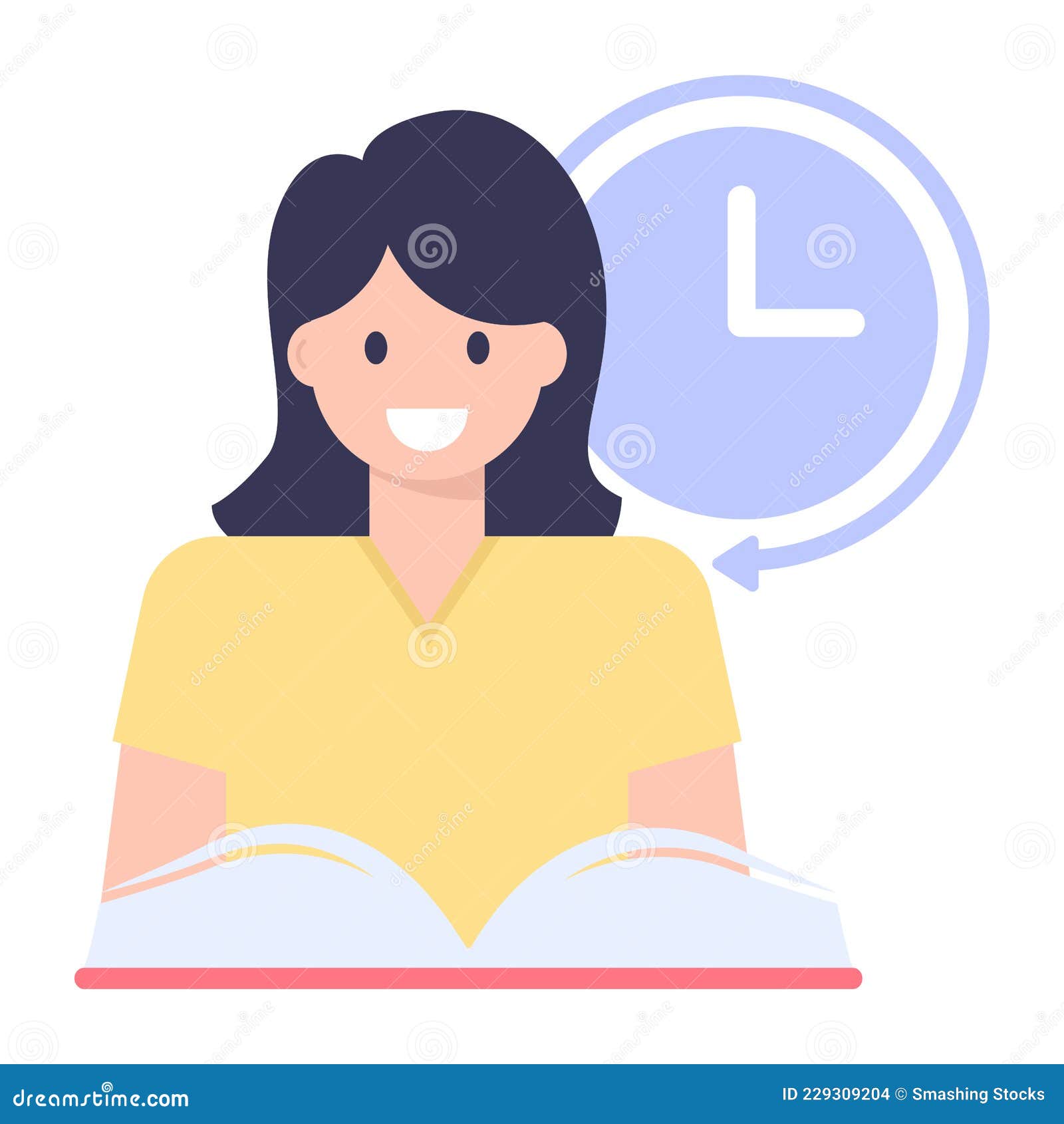 Reading Time stock vector. Illustration of books, vector - 229309204