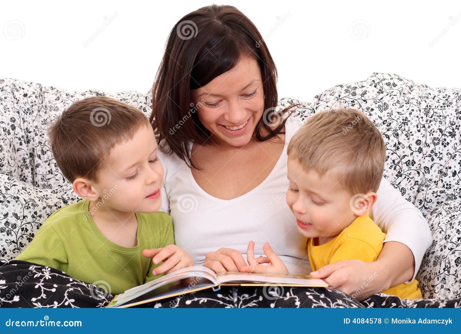 Reading together stock photo. Image of happy, child, boys - 4084578