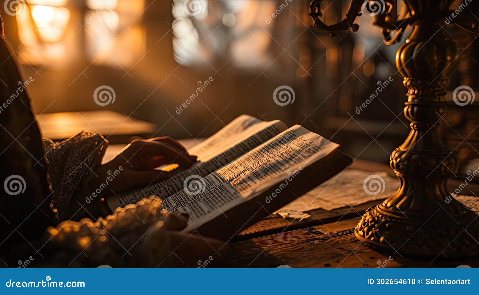 Reading the Torah in a Synagogue Stock Illustration - Illustration of ...