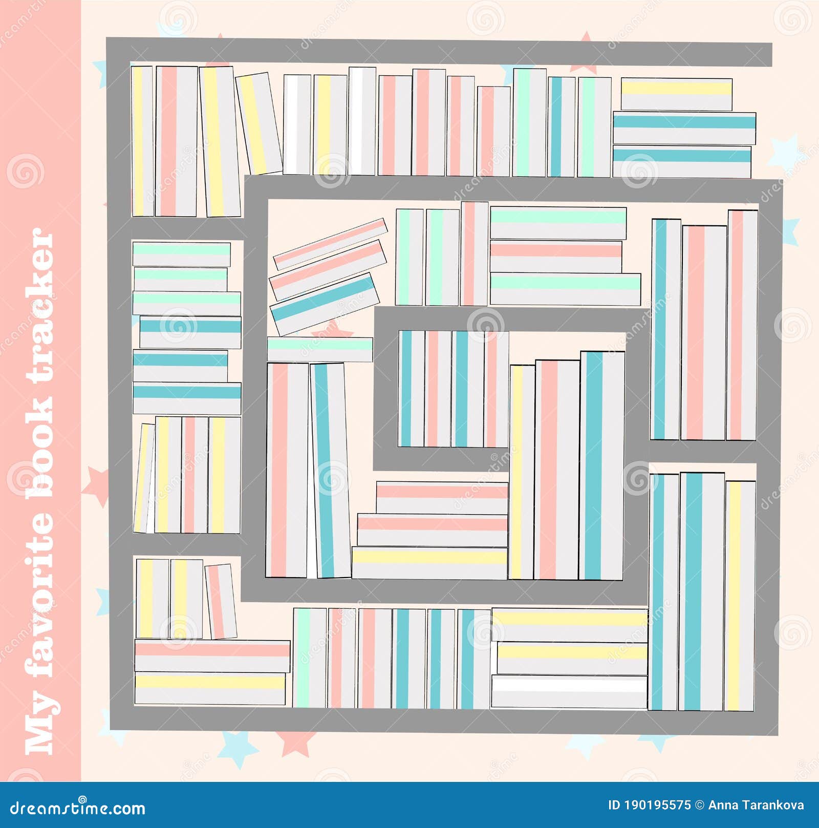 Reading Tracker. Literature and Library. Shelf with Books. HABIT ...