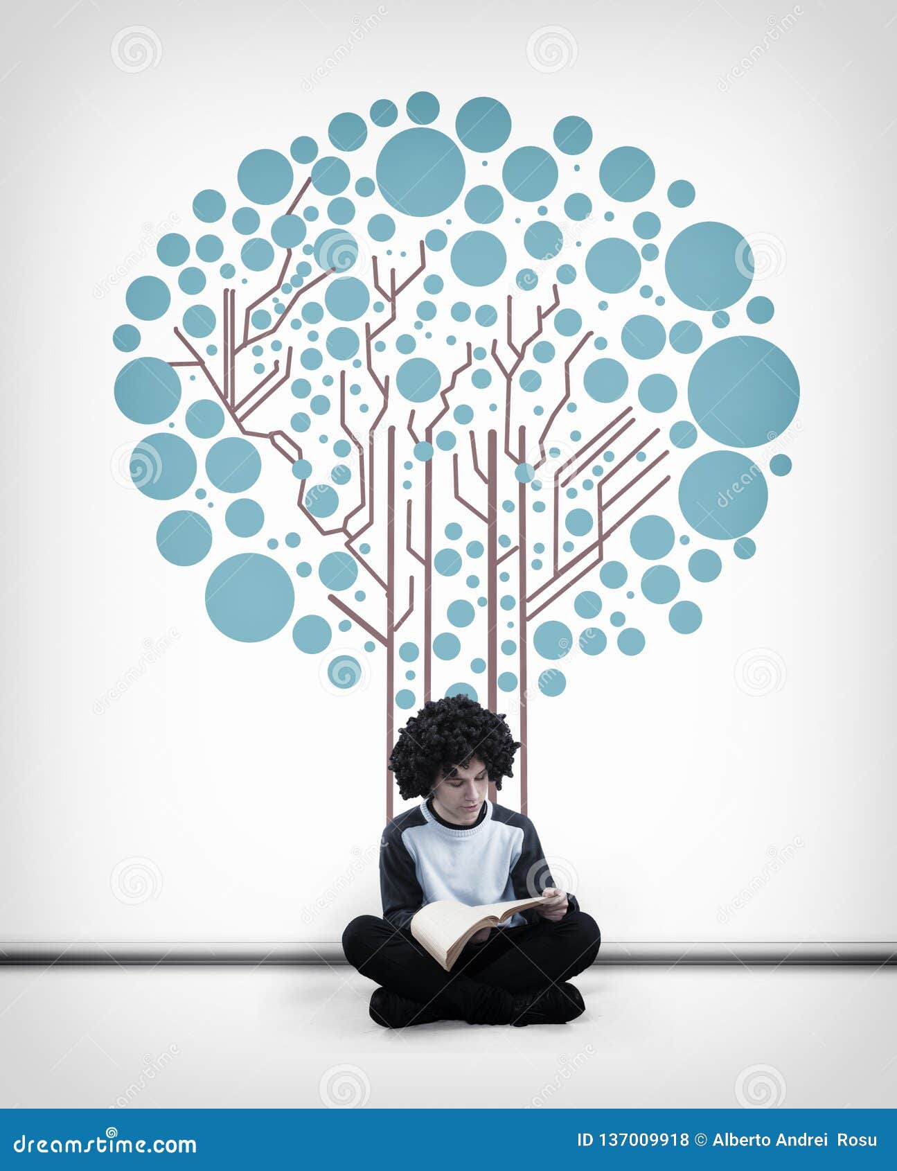 The Reading tree stock photo. Image of information, self - 137009918