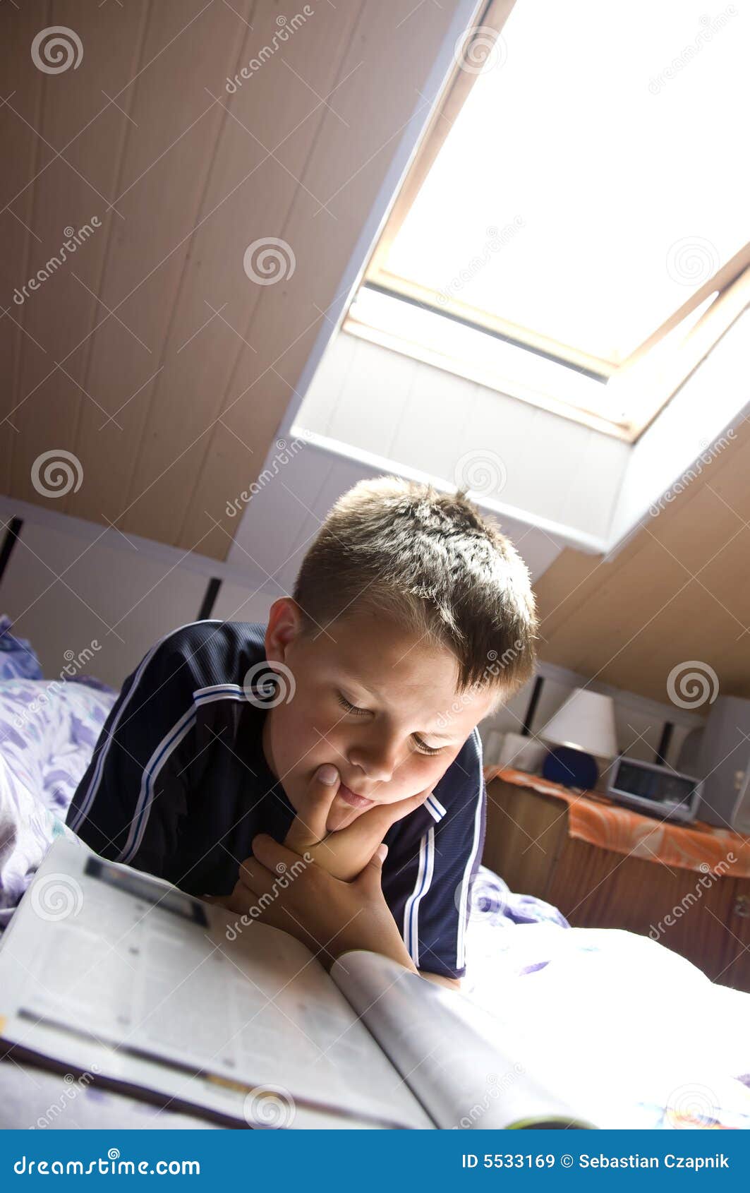 Reading under skylight stock image. Image of learning - 5533169