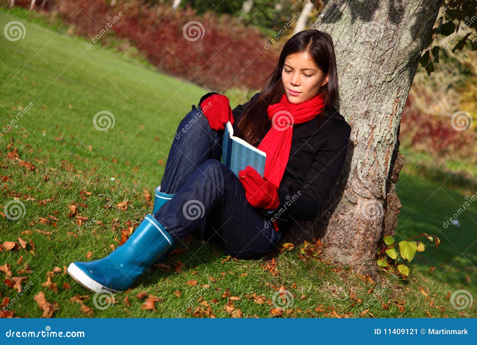 Reading under tree stock image. Image of alone, park - 11409121