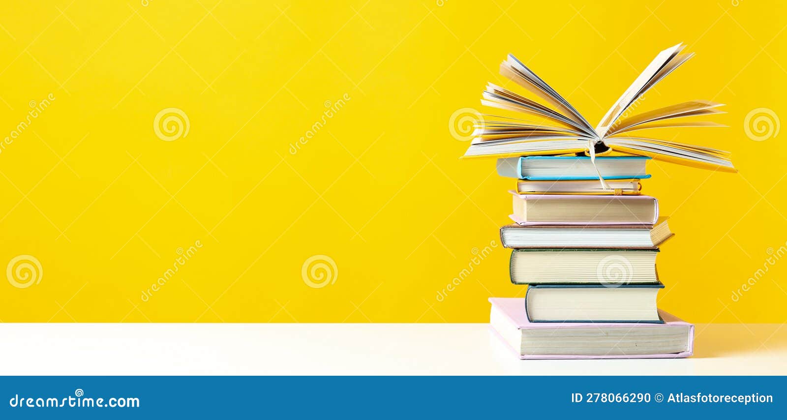 Reading, Various Literature Concept - Books, Space for Text Stock Photo ...
