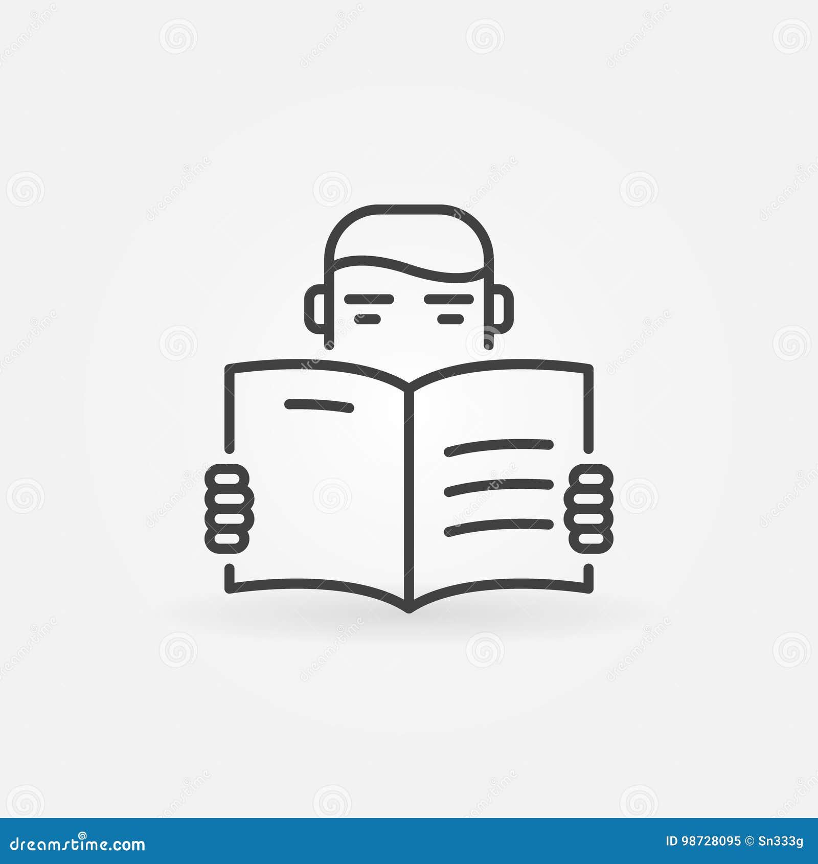 Reading vector icon stock vector. Illustration of literature - 98728095