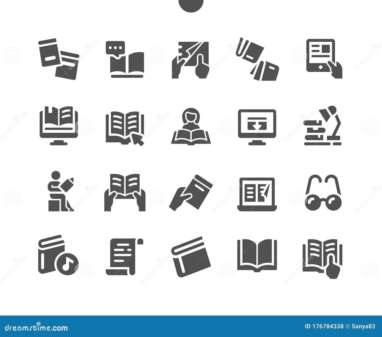 Reading Well-crafted Pixel Perfect Vector Solid Icons Stock Vector ...