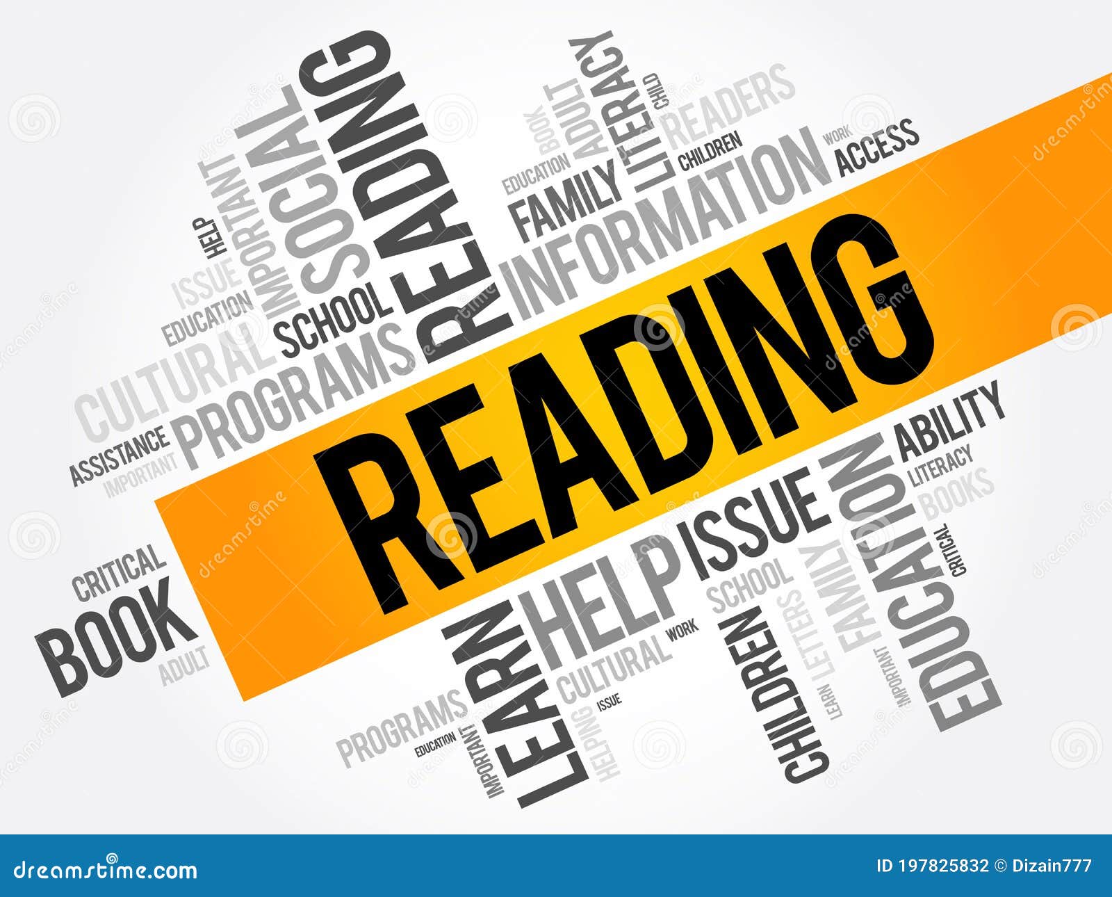 Reading Word Cloud Collage, Education Concept Background Stock ...