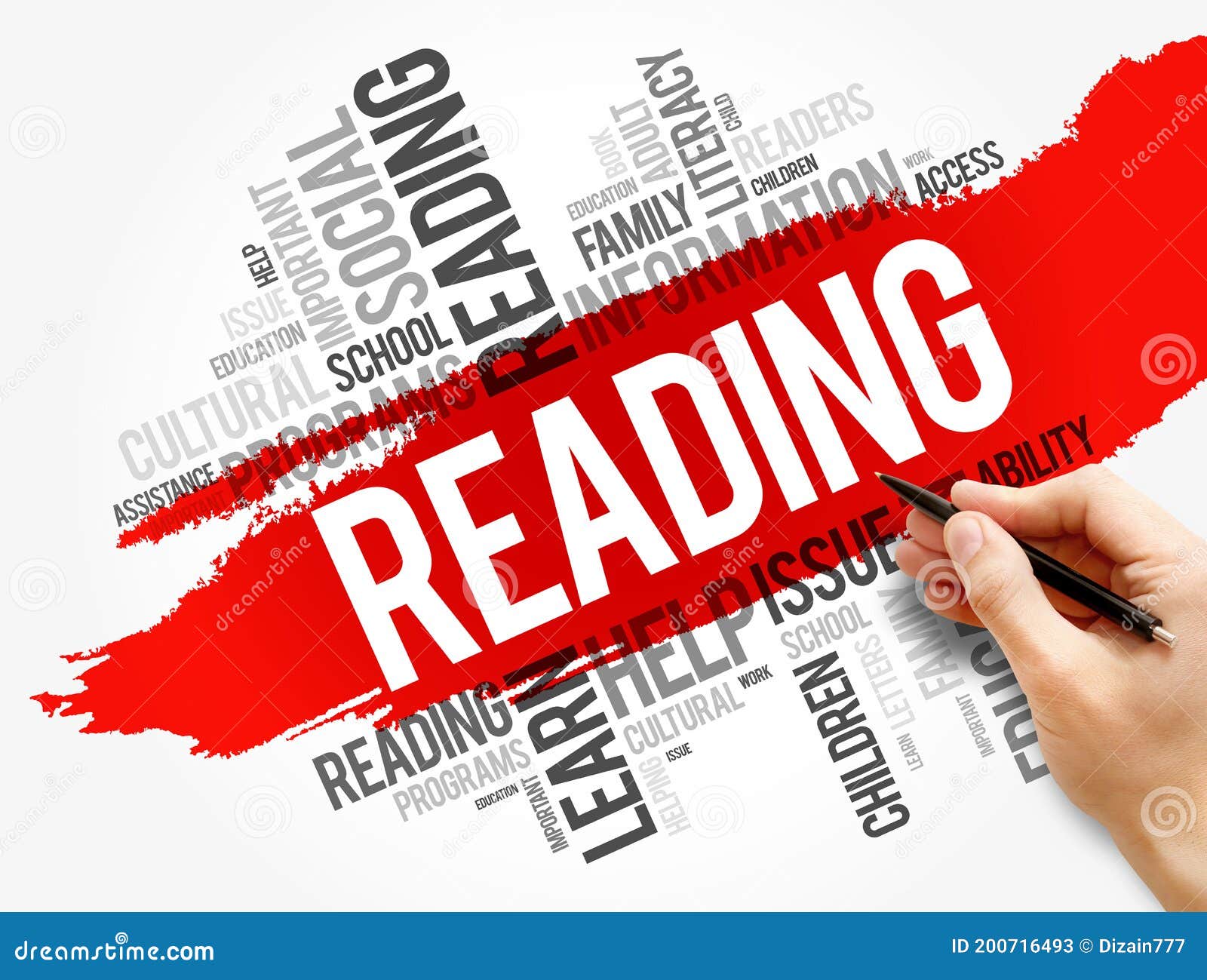 Reading Word Cloud Collage, Education Concept Stock Illustration ...