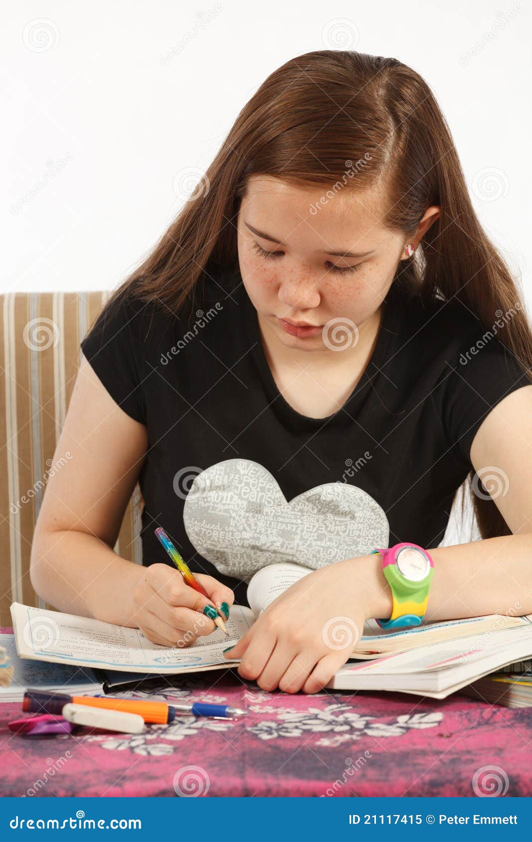 Reading and Writing Homework Stock Image - Image of books, capable ...