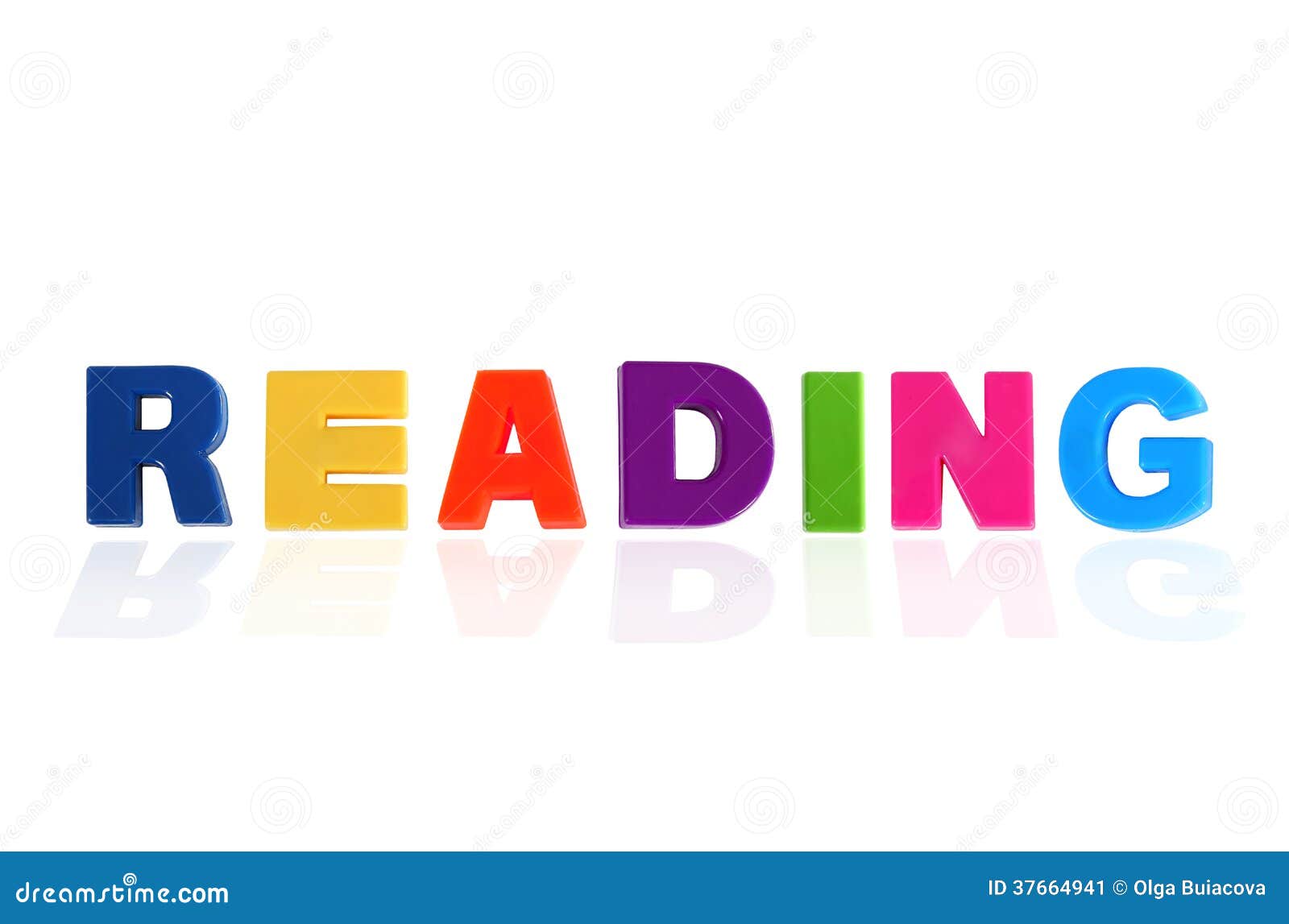 Reading Written in Multicolored Plastic Kids Letters Stock Image ...