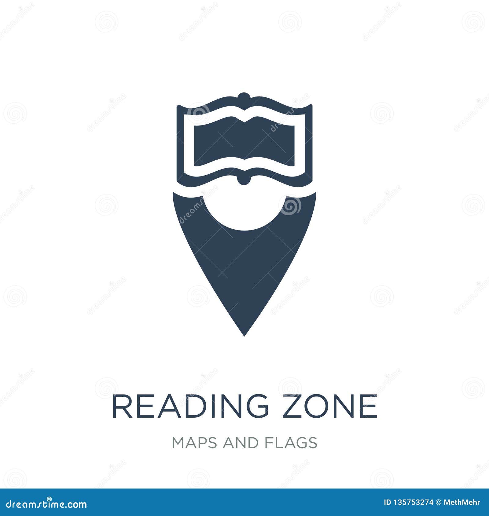Reading Zone Icon in Trendy Design Style. Reading Zone Icon Isolated on ...