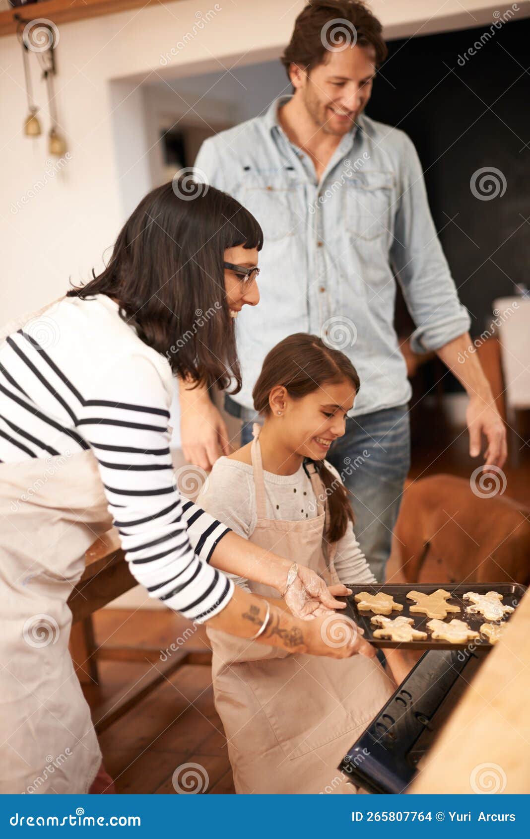 Ready for Baking. a Family Having Fun Baking in a Kitchen. Stock Photo ...