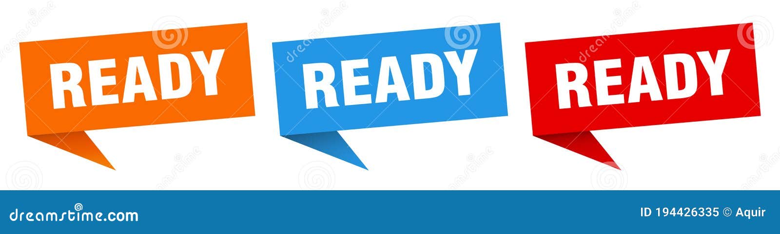 Ready Banner. Ready Speech Bubble Label Set Stock Vector - Illustration ...
