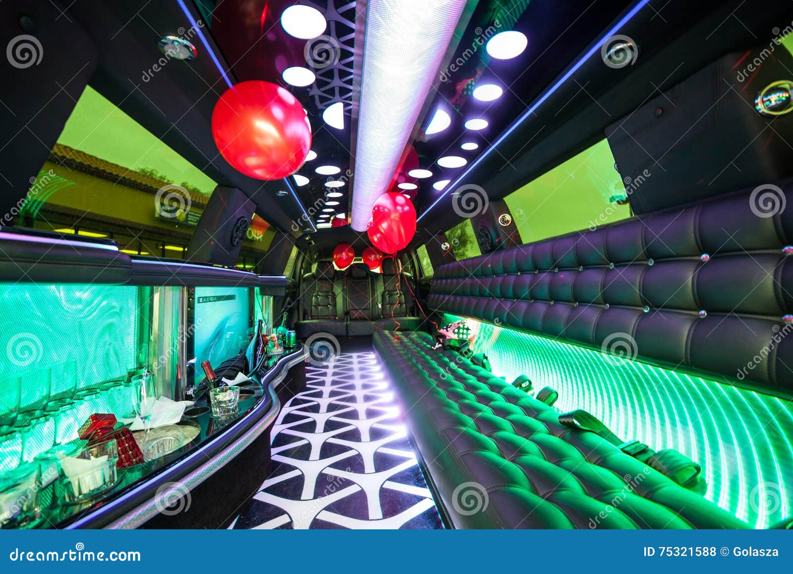 Ready for Big Party in a Limousine Stock Photo - Image of rent ...