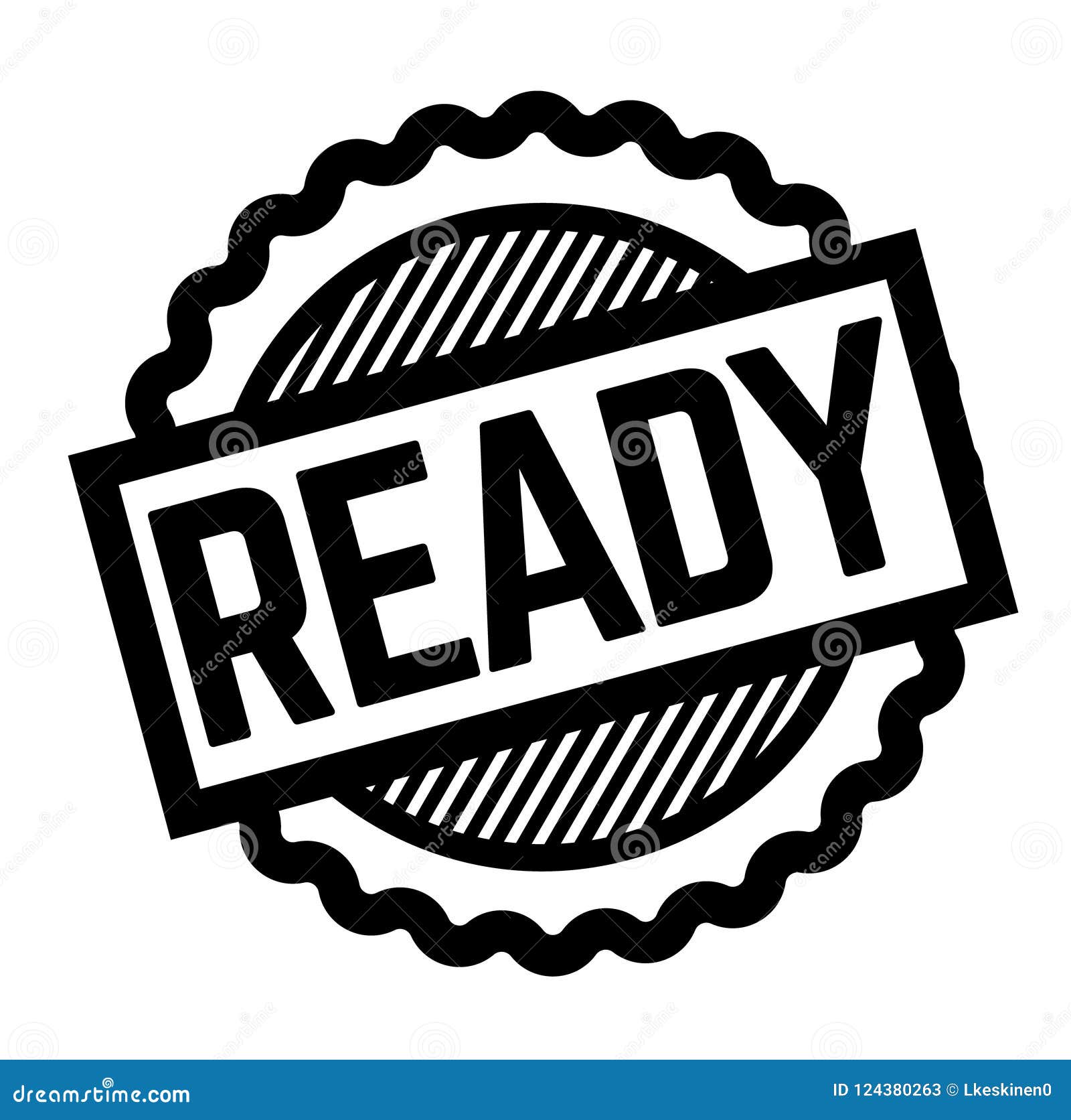 Ready black stamp stock vector. Illustration of alert - 124380263