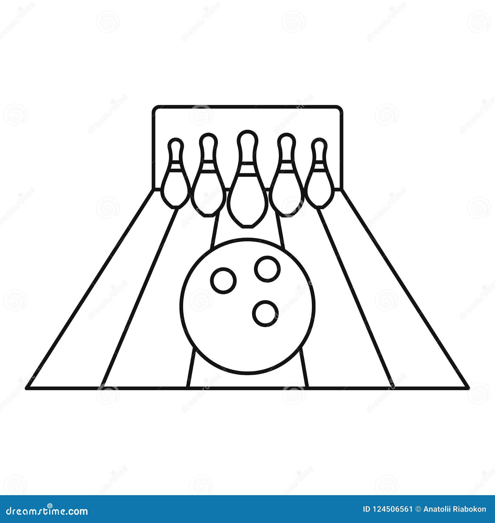 Ready for Bowling Strike Icon, Outline Style Stock Illustration ...