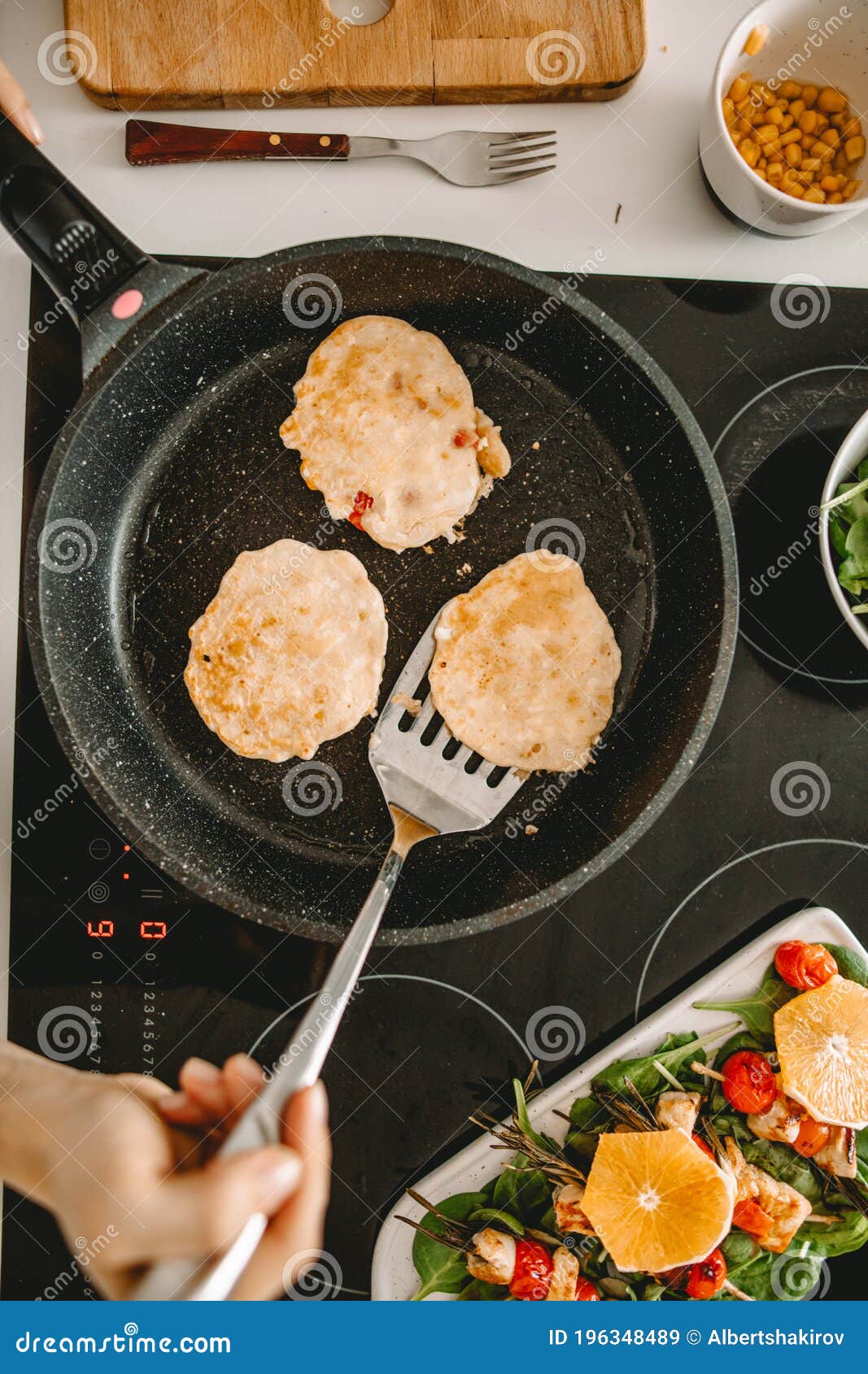 Ready breakfast food. stock image. Image of black, meal - 196348489