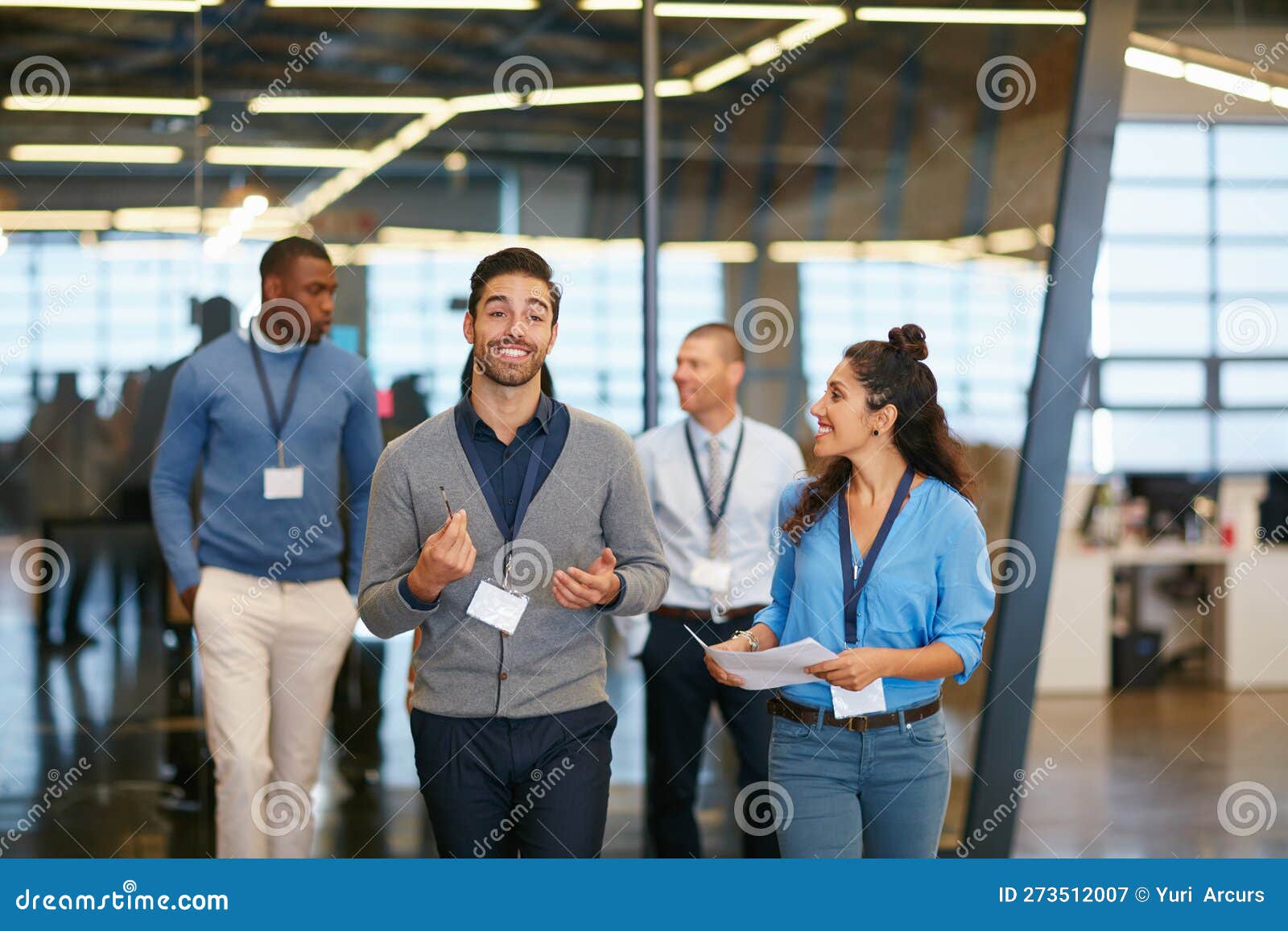 Ready for Business. a Group of Businesspeople Walking into Work. Stock ...
