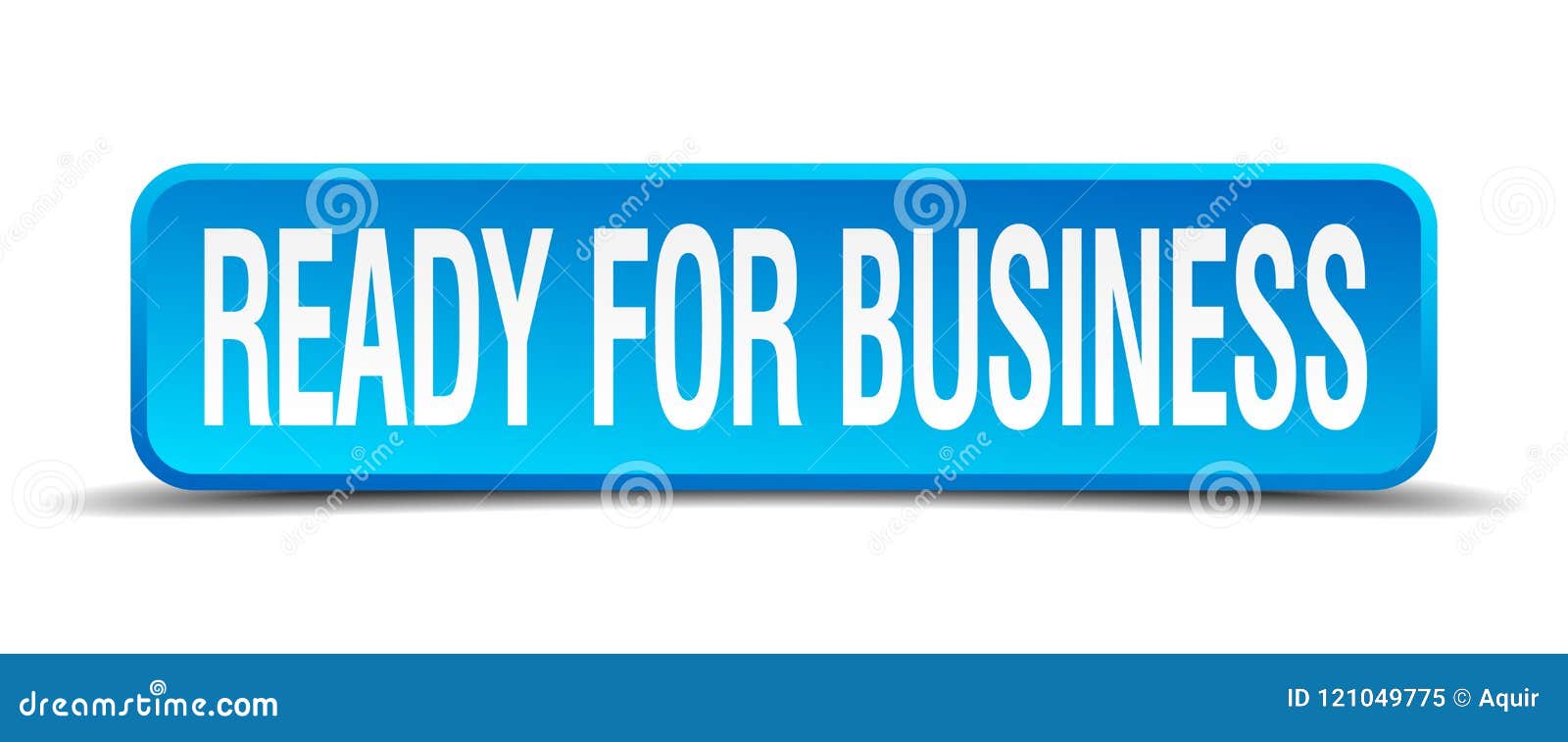 Ready for business button stock vector. Illustration of blue - 121049775