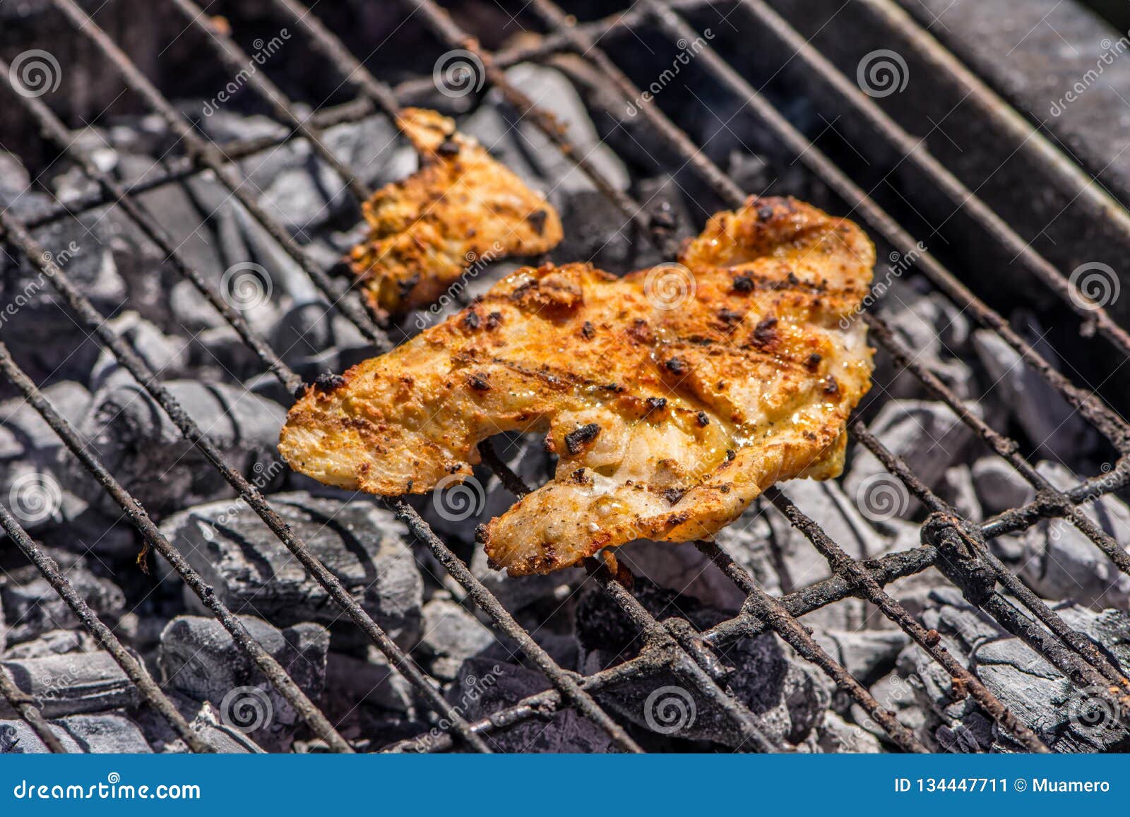 The Ready Chicken To Eat on the Grill Stock Image - Image of fillet ...