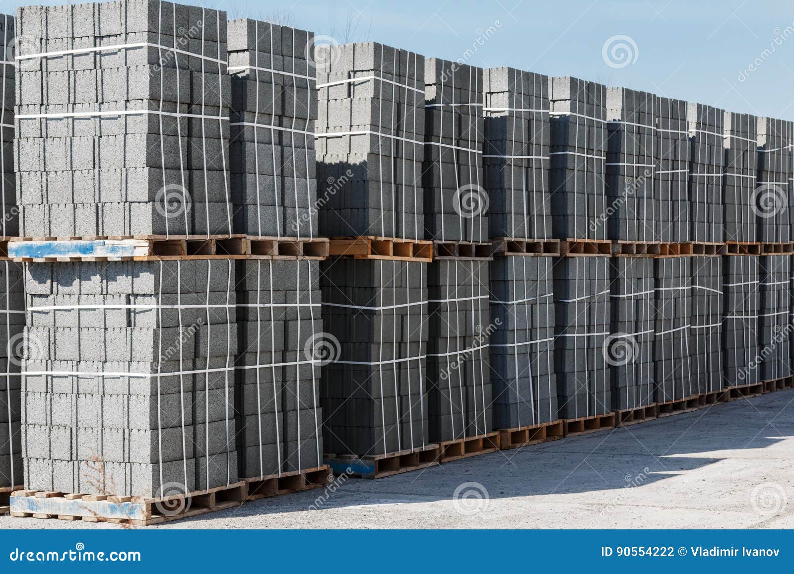 Ready concrete blocks stock photo. Image of warehouse - 90554222
