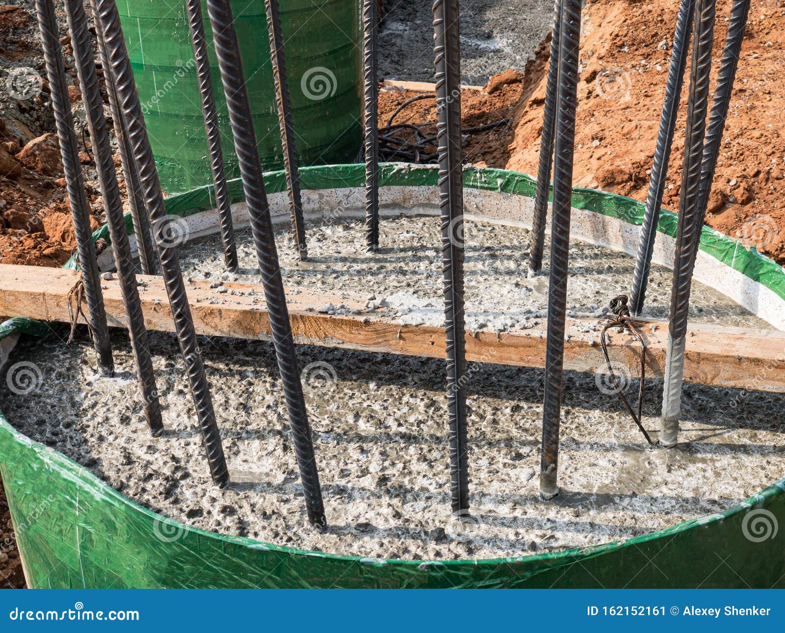 Ready concrete foundation stock image. Image of steel - 162152161