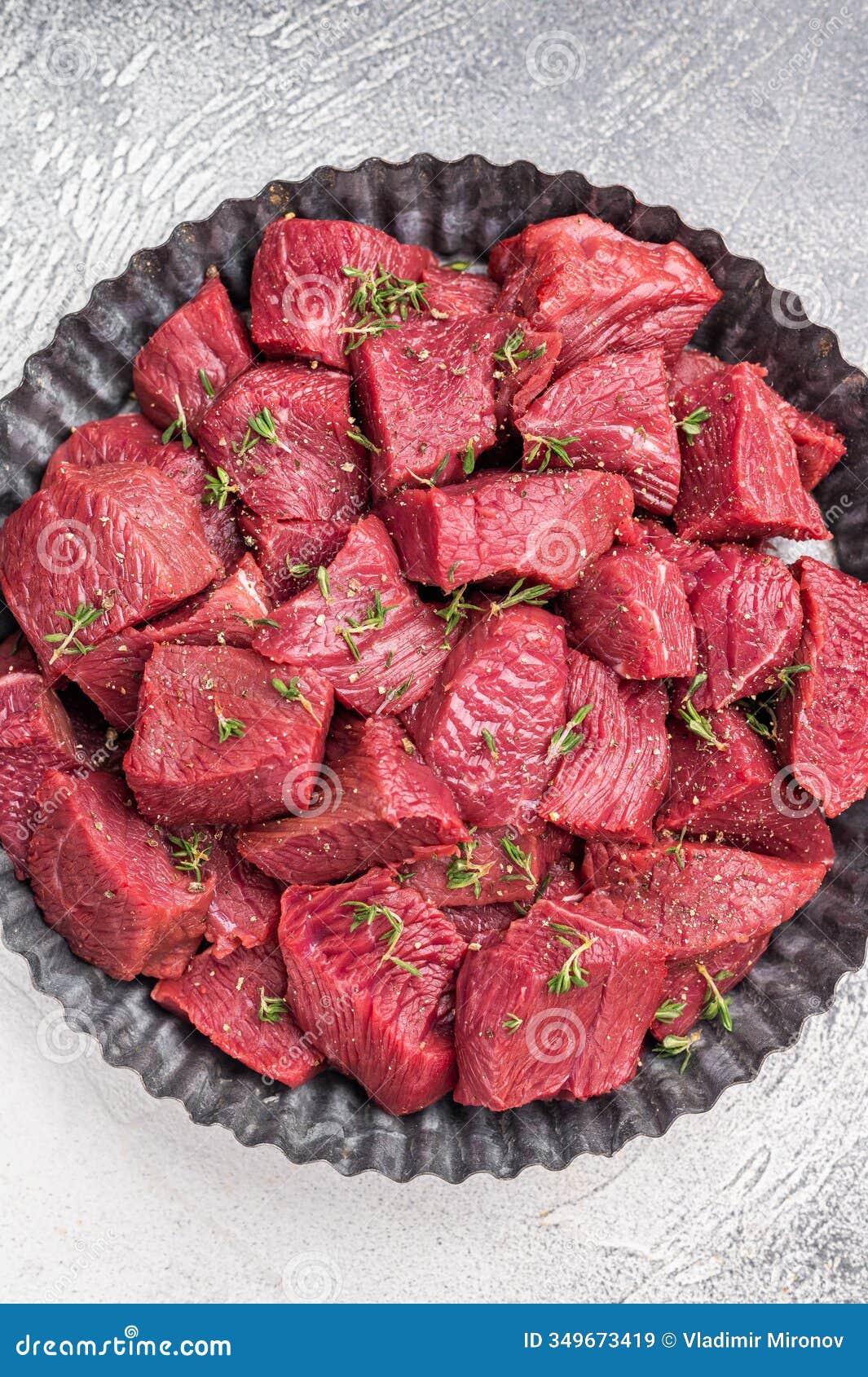 Ready for Cooking Diced Raw Kangaroo Meat. White Background Stock Image ...