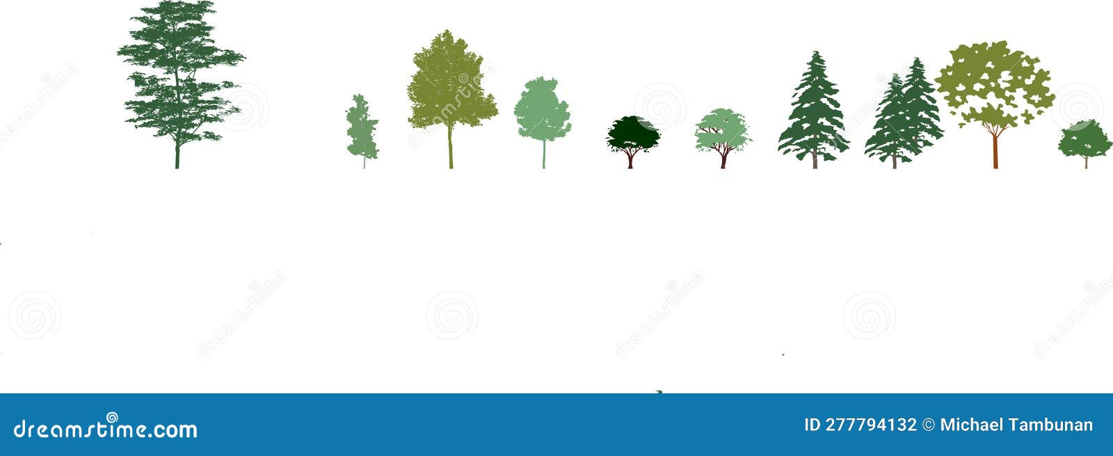 Ready cutout 2D trees stock illustration. Illustration of cutout ...