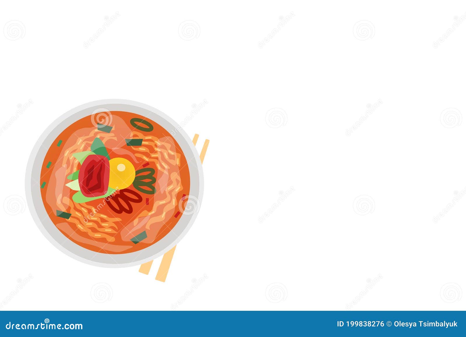 Ready Delicious Ramen, Top View, Vector Graphics Stock Vector ...