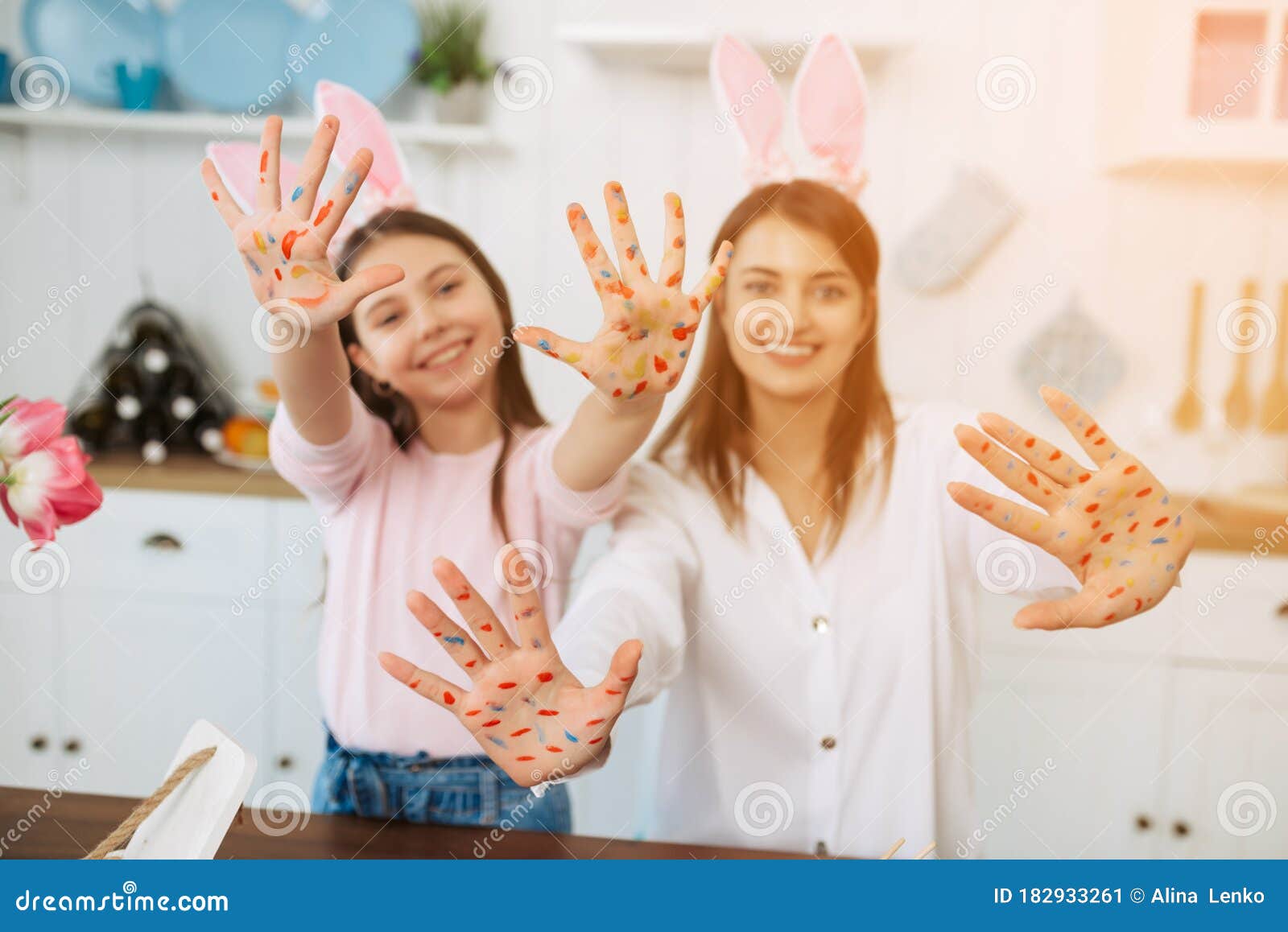 We are Ready for Easter! Mom and Daughter are Having Fun Showing Their ...