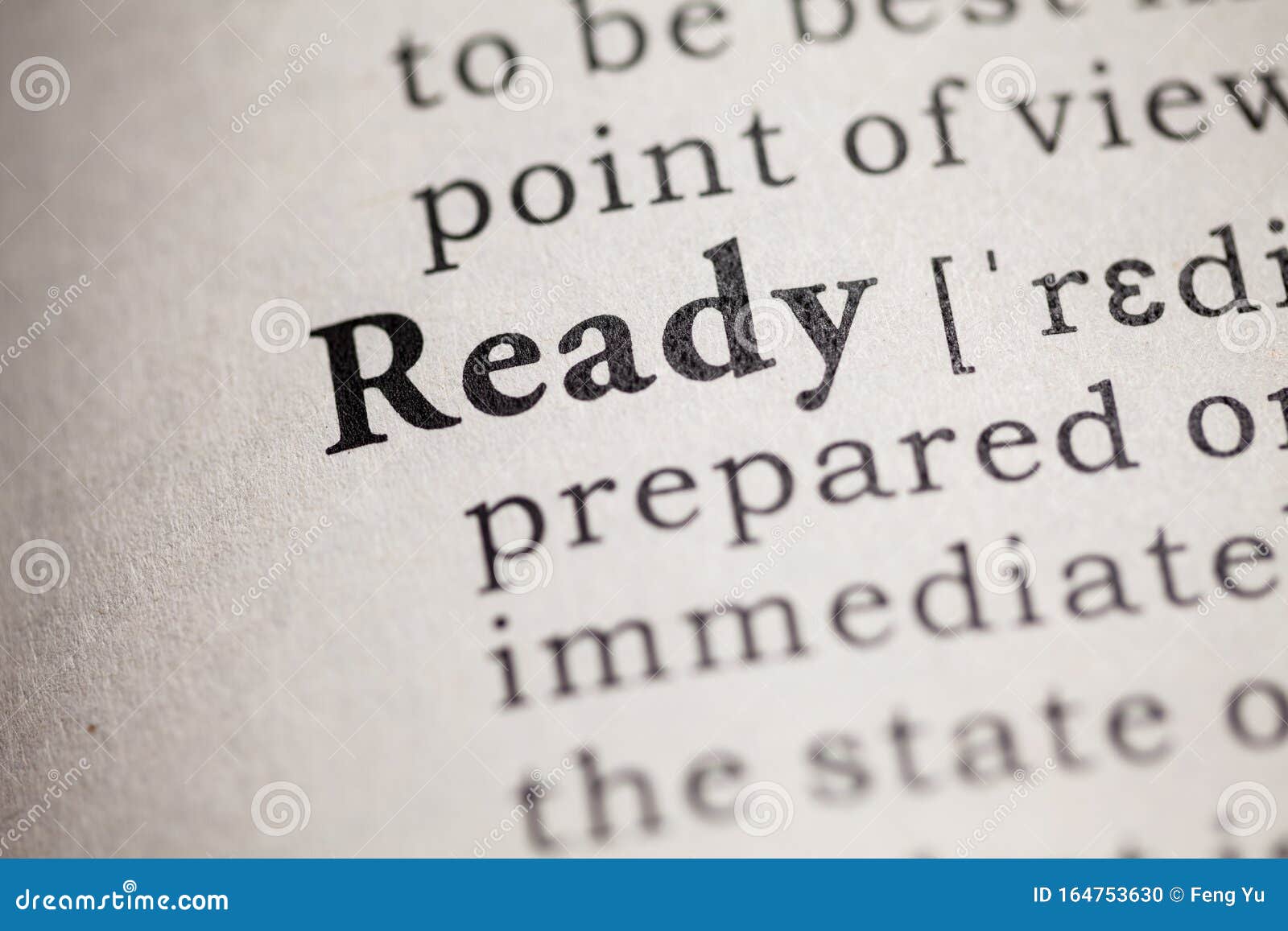 Definition of the Word Ready Stock Photo - Image of dictionary, fake ...