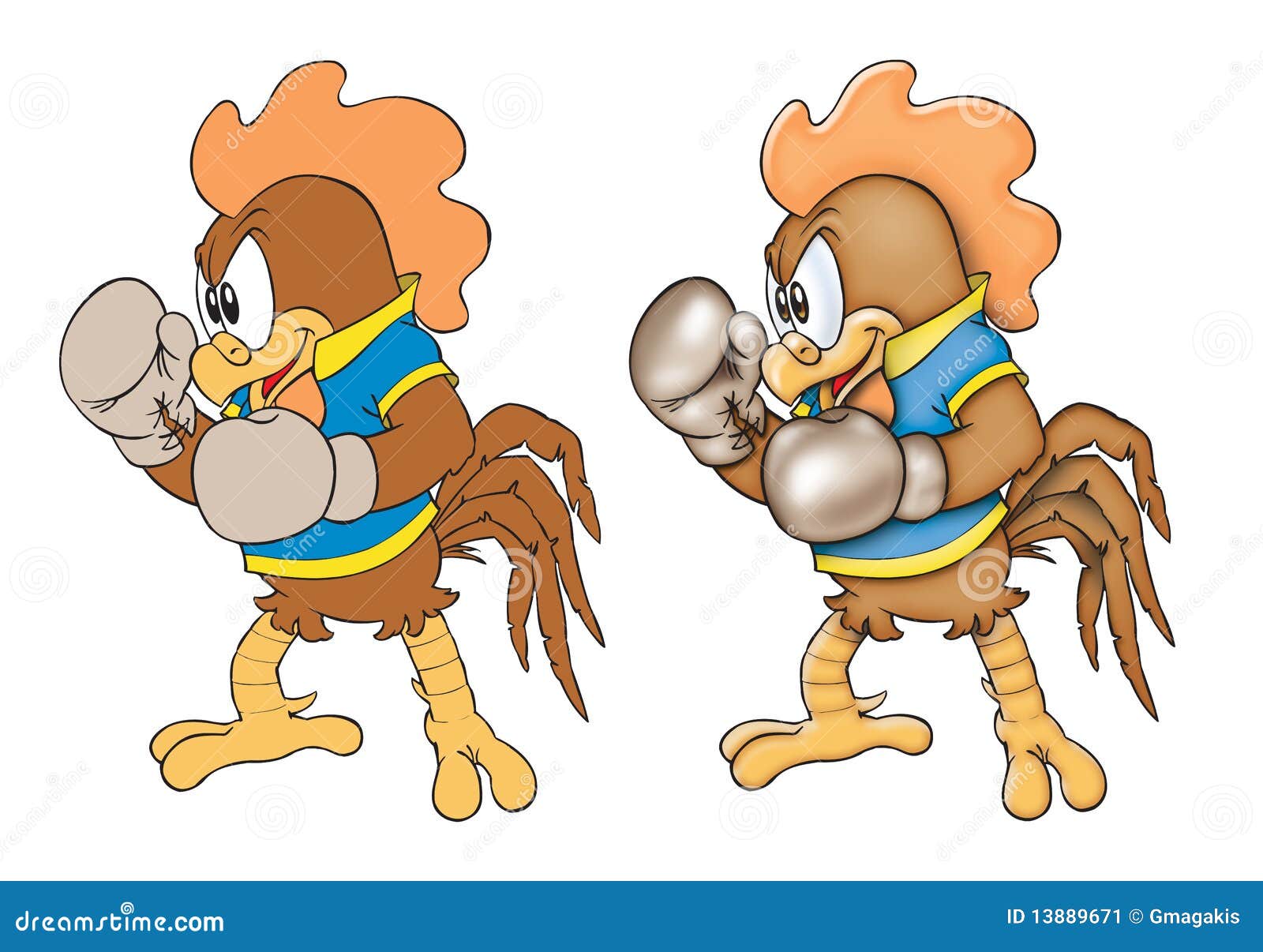 Rooster Boxer Wearing Boxing Championship Belt Cartoon Vector ...