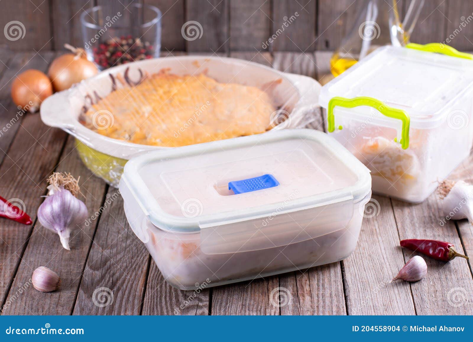 Ready Food in a Container. Food for Freezing Stock Photo - Image of ...