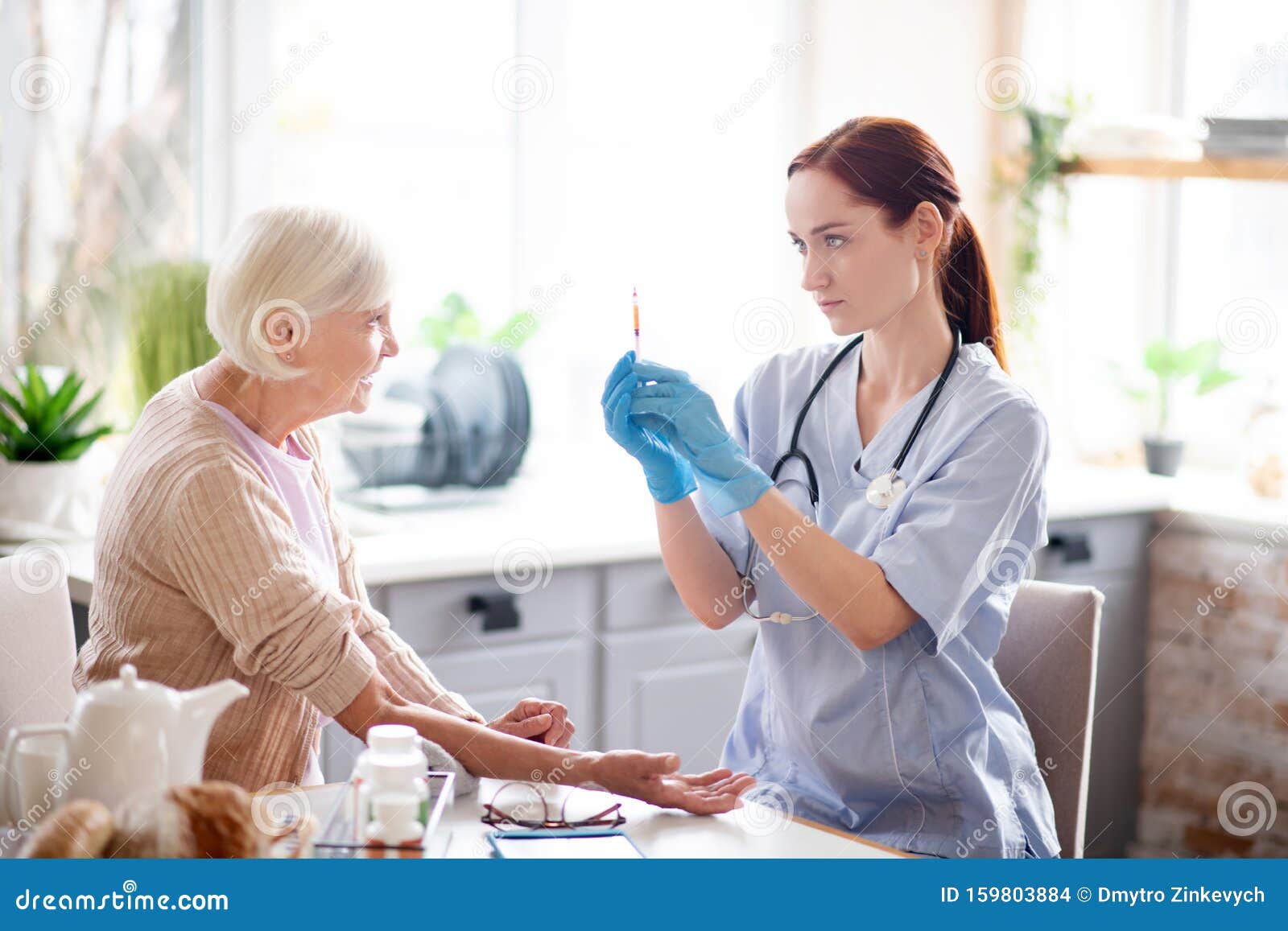 Nurse Wearing Gloves Ready for Making Injection Stock Photo - Image of ...