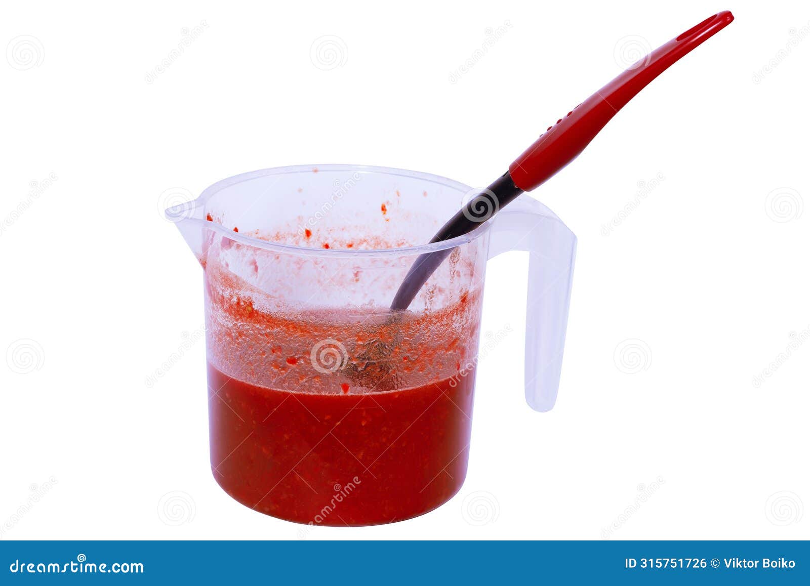 Ready Jam with a Large Spoon in a Transparent Container Stock Photo ...