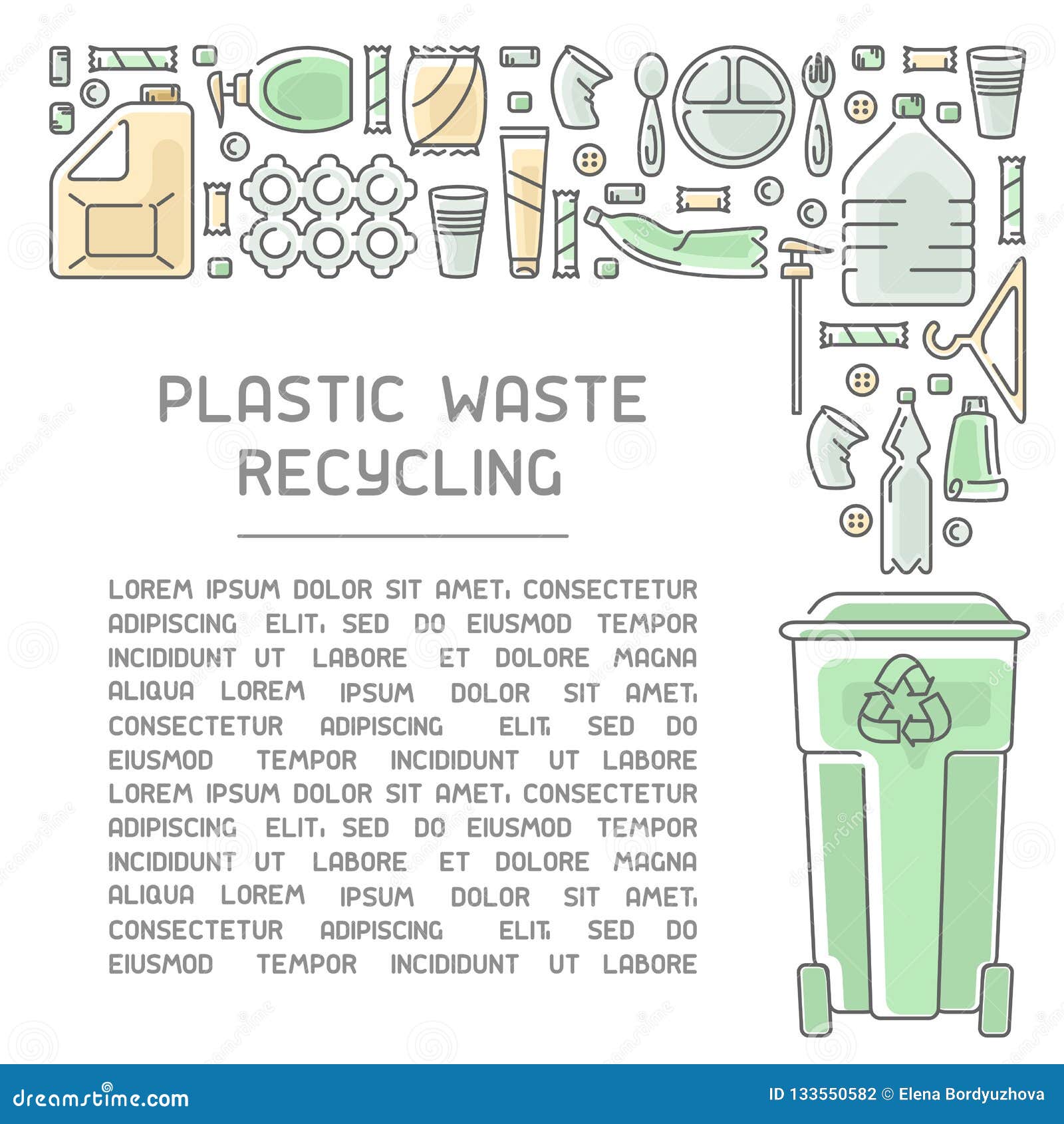 Ready Layout of Plastic Trash Recycling Info Poster Stock Vector ...