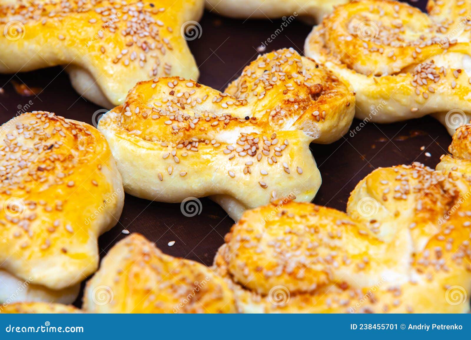 Ready-made Biscuits on a Baking Sheet Stock Image - Image of baking ...