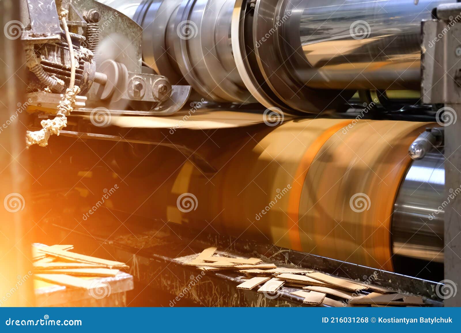 Ready-made Cardboard Boxes are Moved in Stacks Along an Automated ...