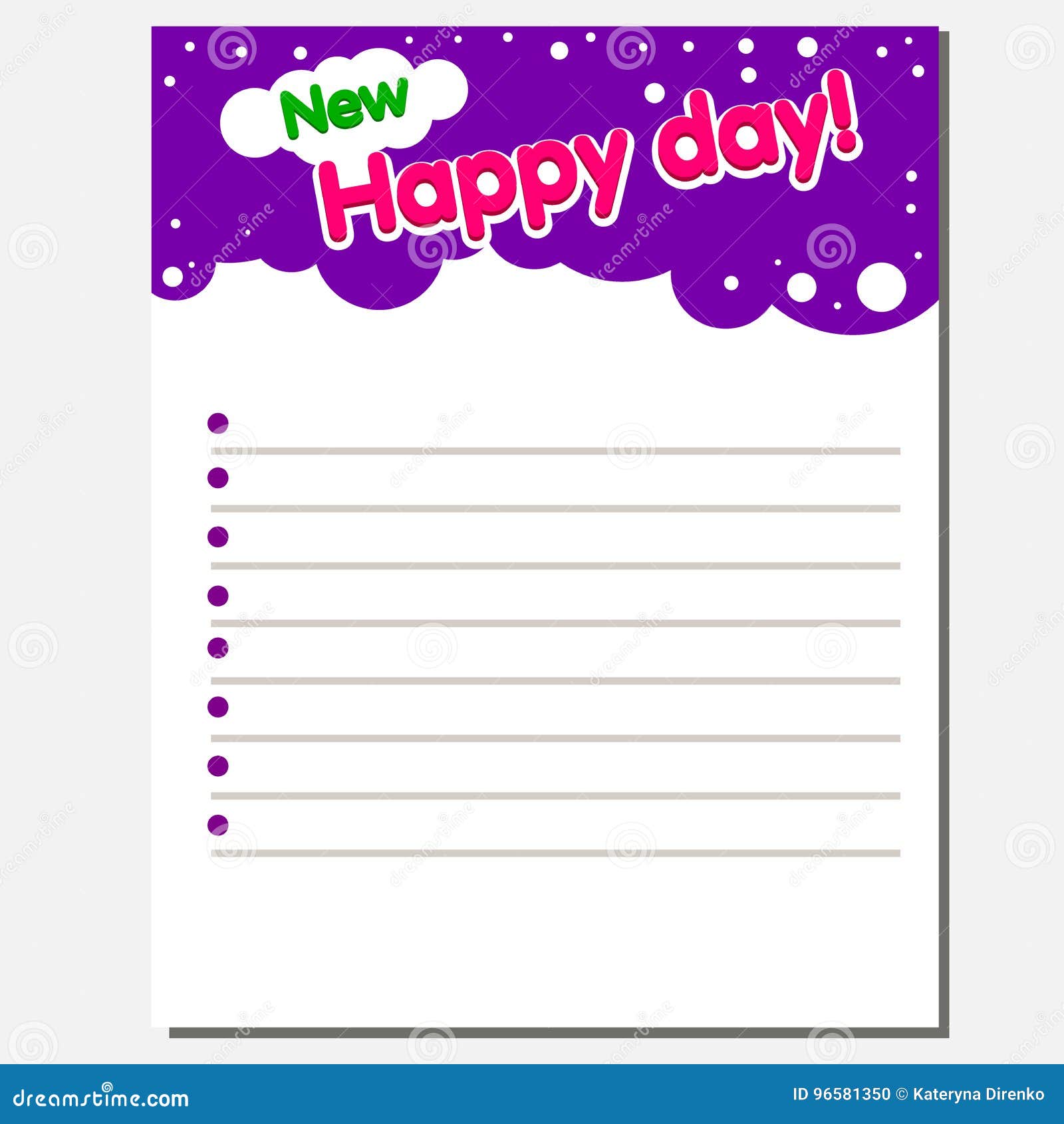 Ready-made Design of the Inner Page of a Children S Notebook. Stock ...