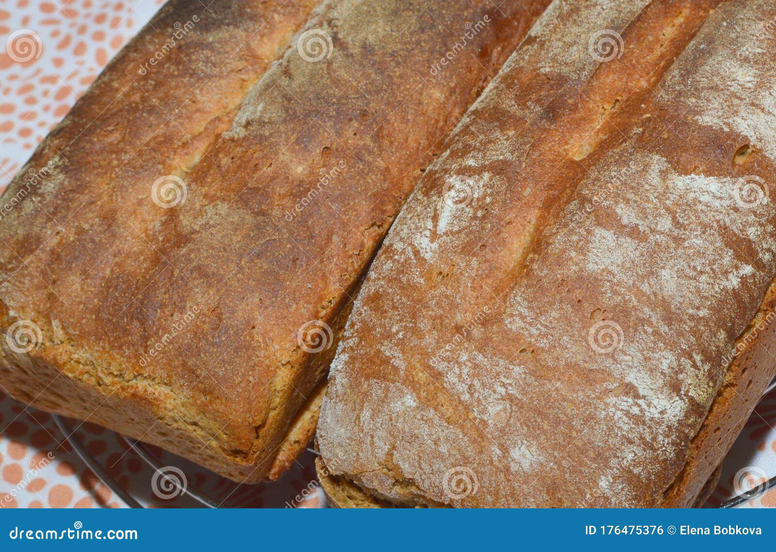 Ready-made Food. Home-made Bread with a Crisp Wheat Crust Stock Photo ...