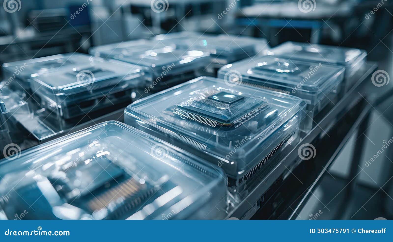 Ready-Made Microchips in Packaging Stock Image - Image of industry ...
