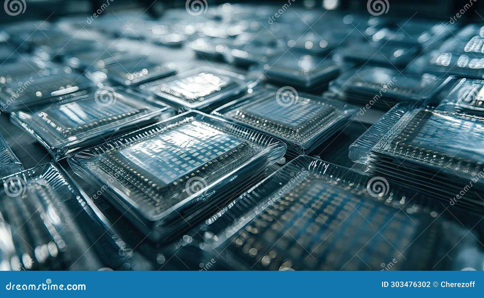 Ready-Made Microchips in Packaging Stock Photo - Image of transistor ...