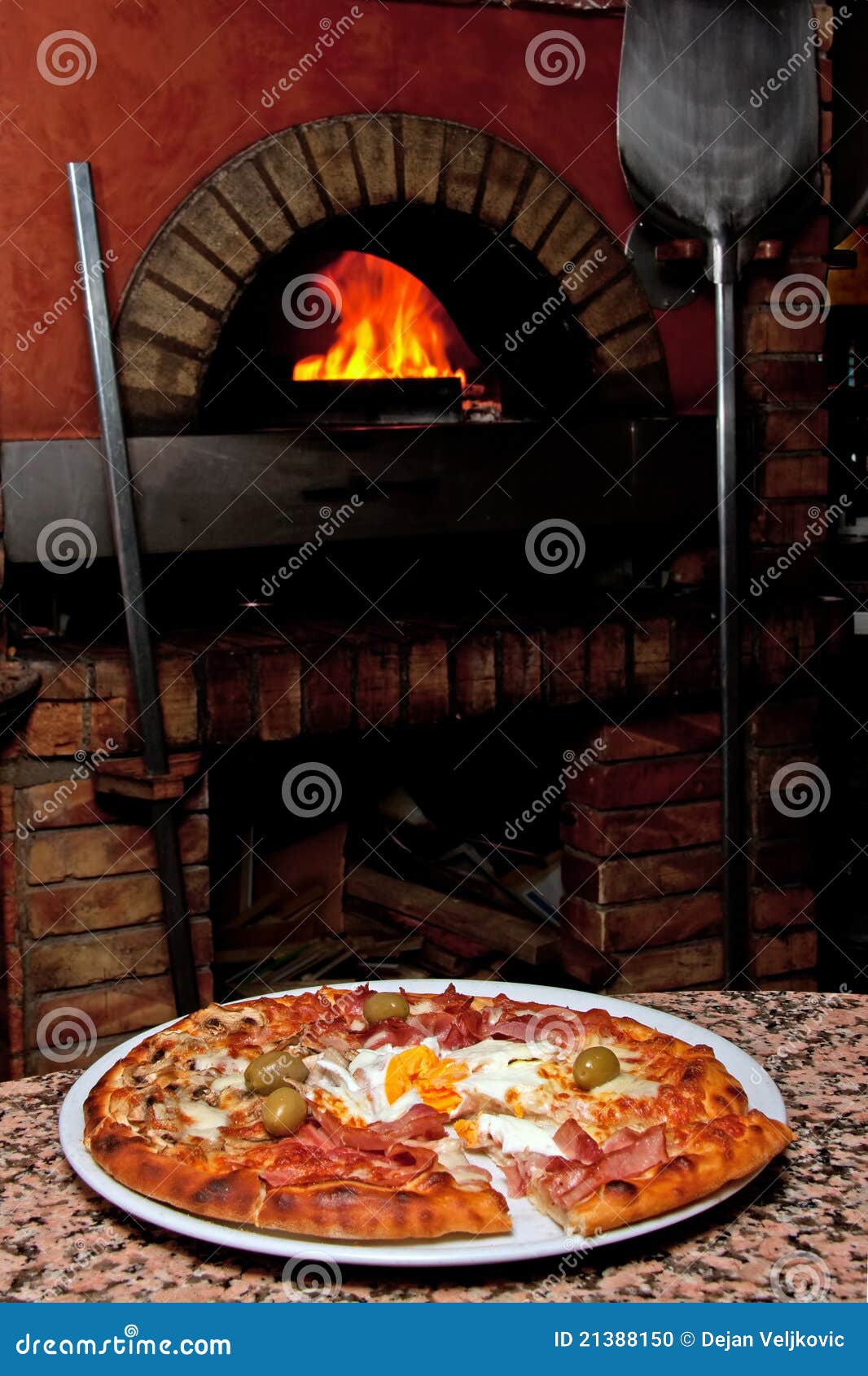Ready-made pizza waiting stock photo. Image of heat, kitchen - 21388150