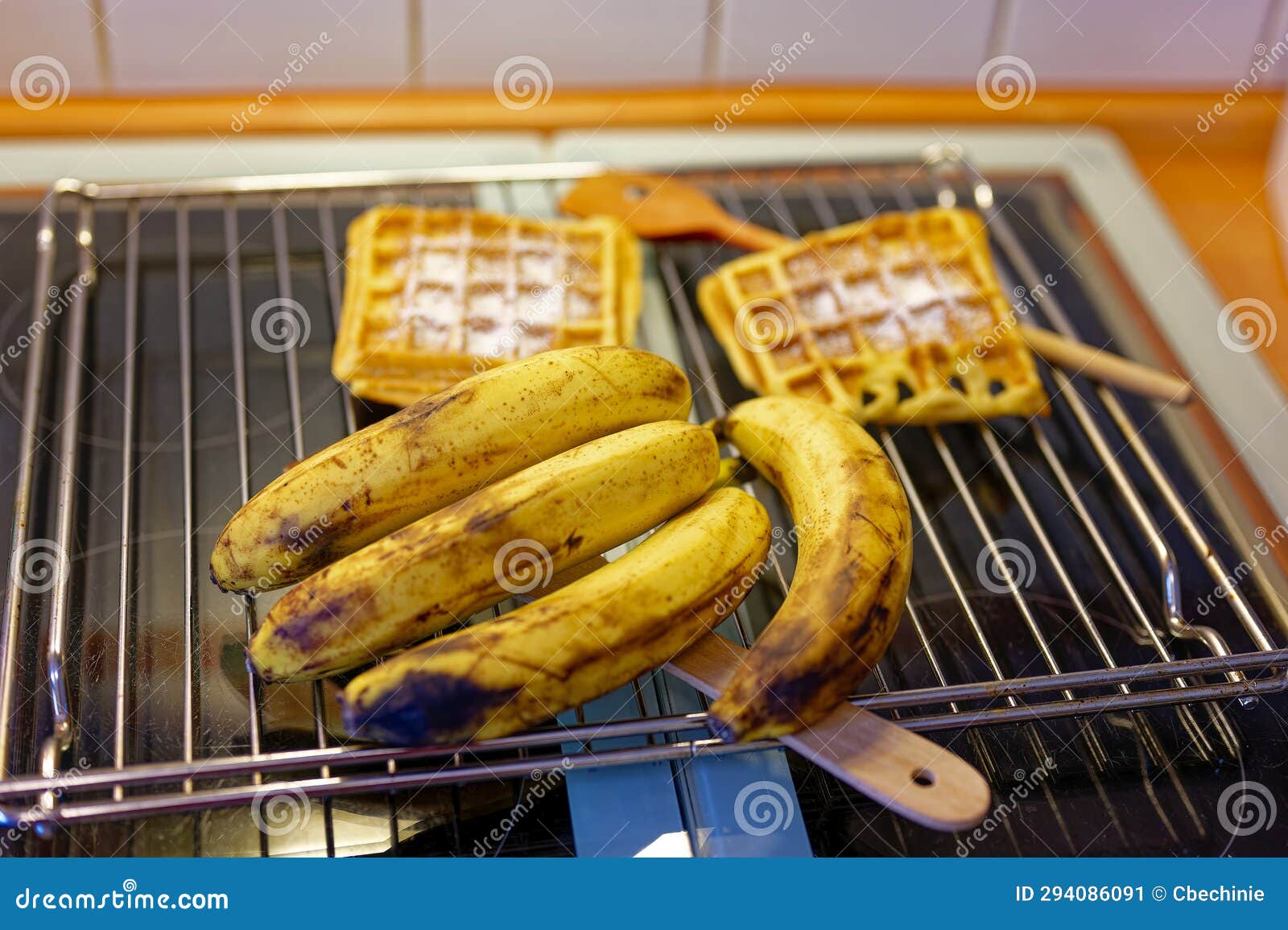 Ready-made Waffles that Lie on a Grating To Cool Stock Image - Image of ...